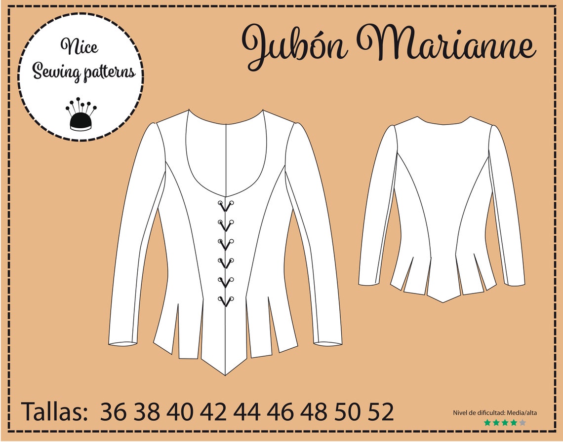 PATRON DE JUBON/ Doublet Patternpatron En Pdf Download - Etsy