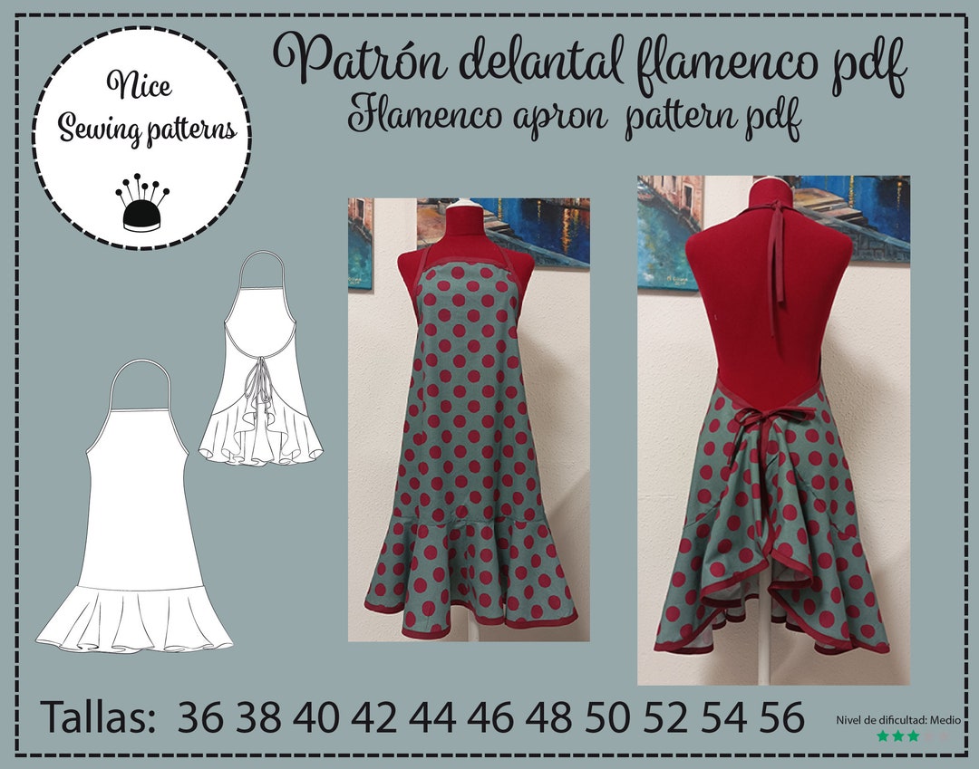DIGITAL Flamenco Apron Pattern /instruction English and Spanish ...