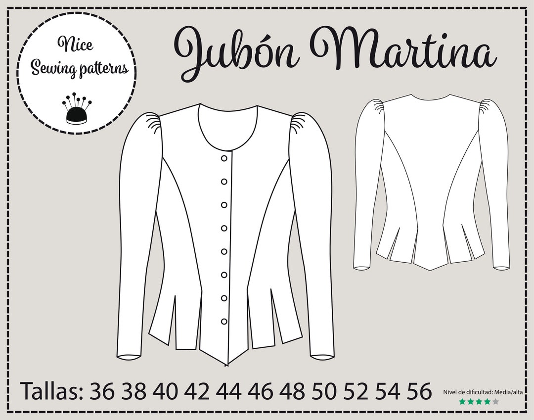 MARTINA Doublet Pattern With Puffed Sleeves/doublet Pattern, Pattern in ...