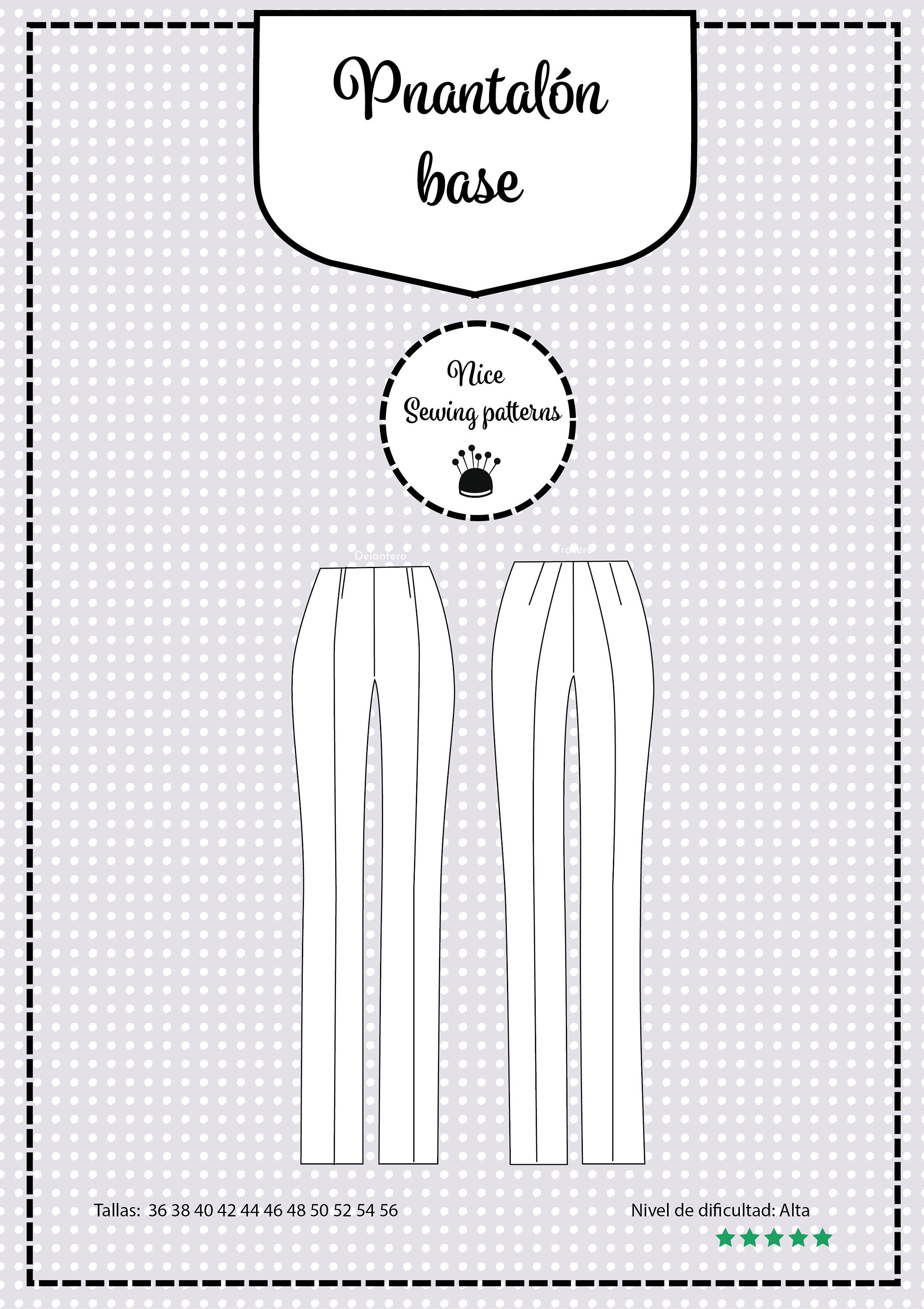 Patrón base de pantalón en todas las tallas de la 36 a la 52 - Etsy España