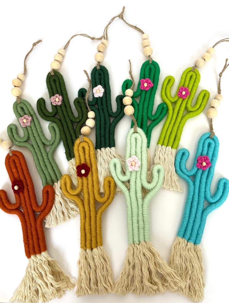 Cactus Macrame, Cactus Wall Decor, Cactus Ornament, Saguaro Decor ...