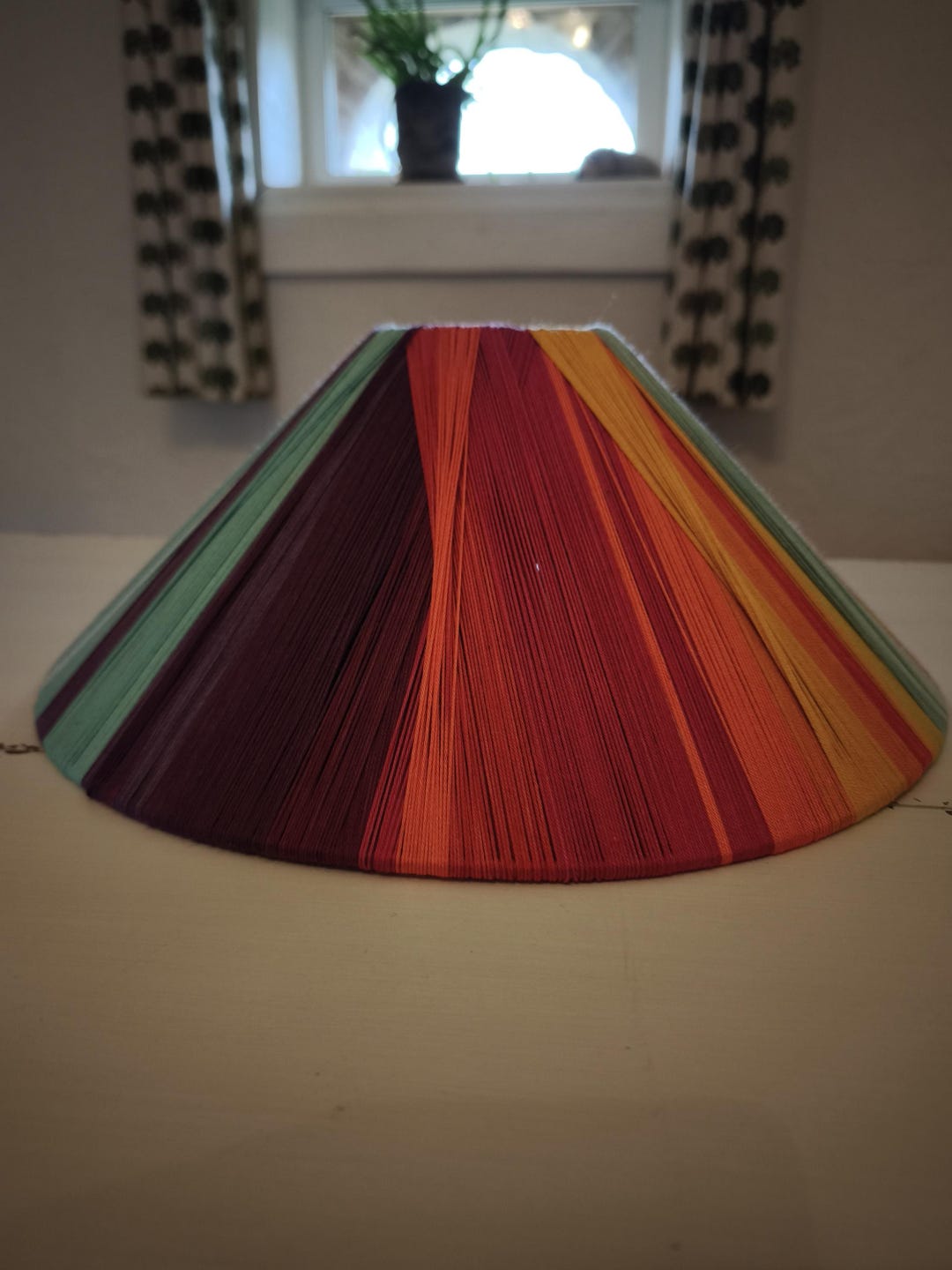 Handmade 40cm Multicolor Cone Lampshade, Vibrant Artwork for Interior ...