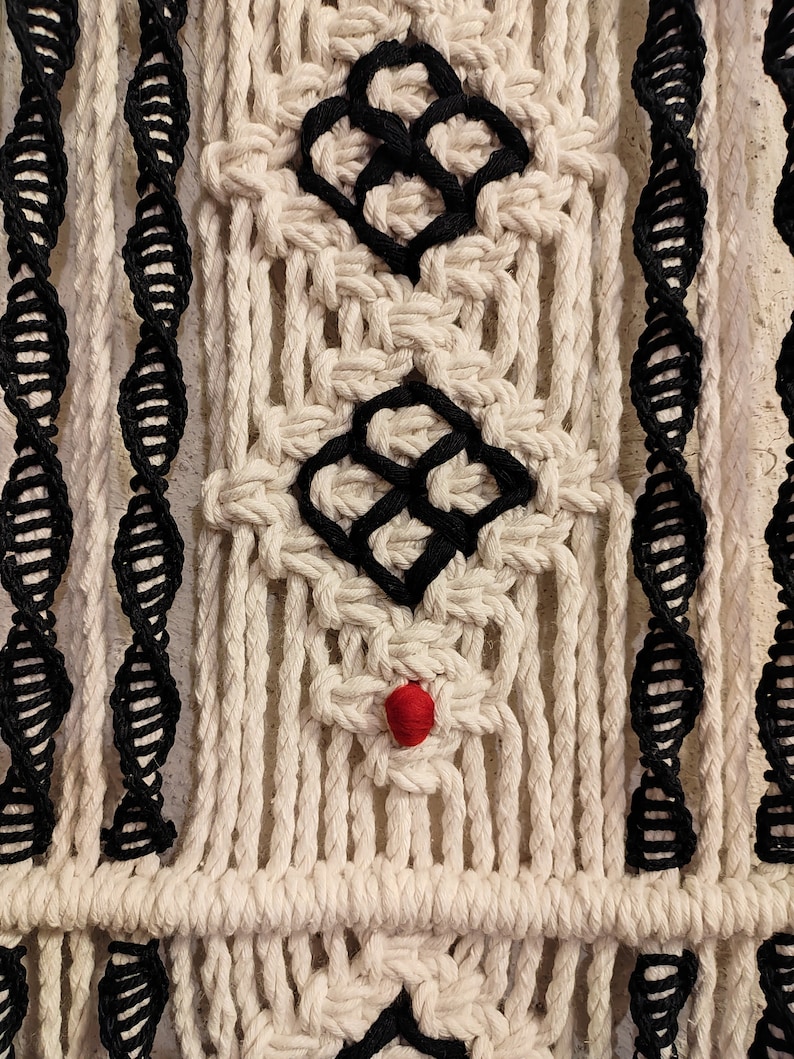 Unique Handmade Macrame Wall Hanging in Natural Cotton and Wool ...