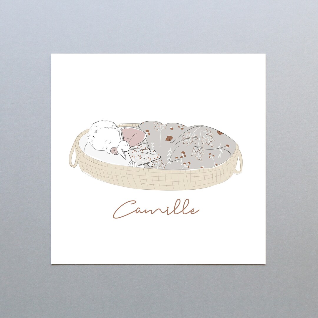 Personalized Baby Birth Announcement, Photo Card and Drawing, First ...