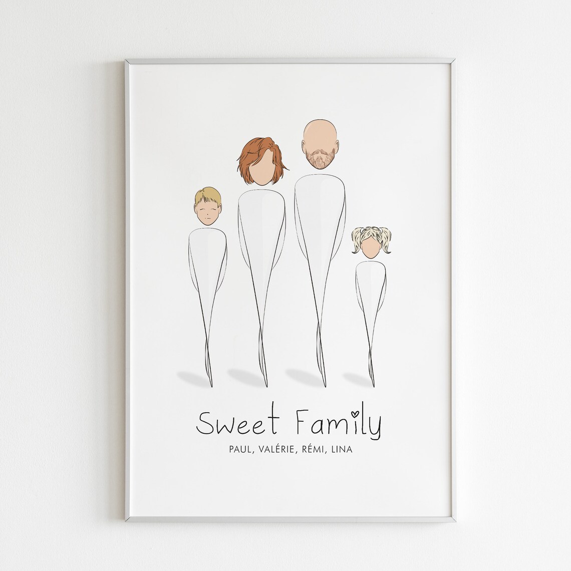 Personalized Family Poster Family Sketch Custom Family - Etsy