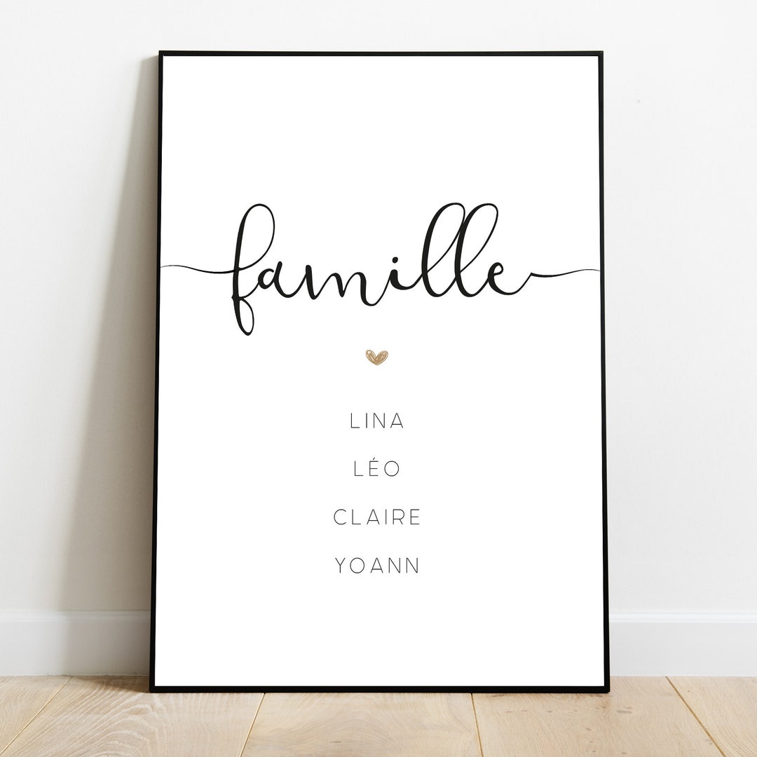Affiche personnalisée famille, personnalisation famille, Custom family ...