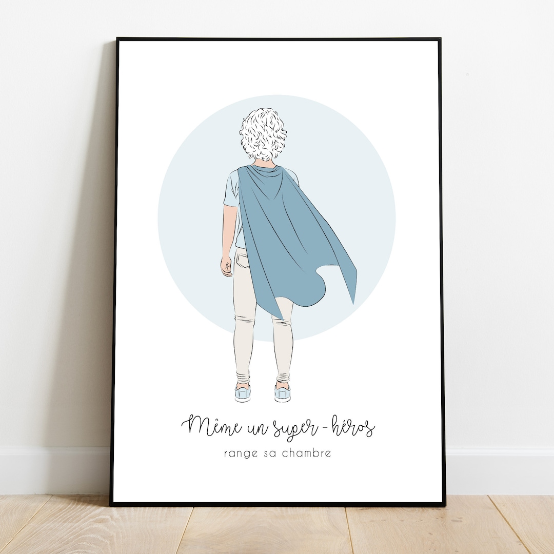 Superhero Boy Poster - Superhero Poster - Little Boy Illustration From ...