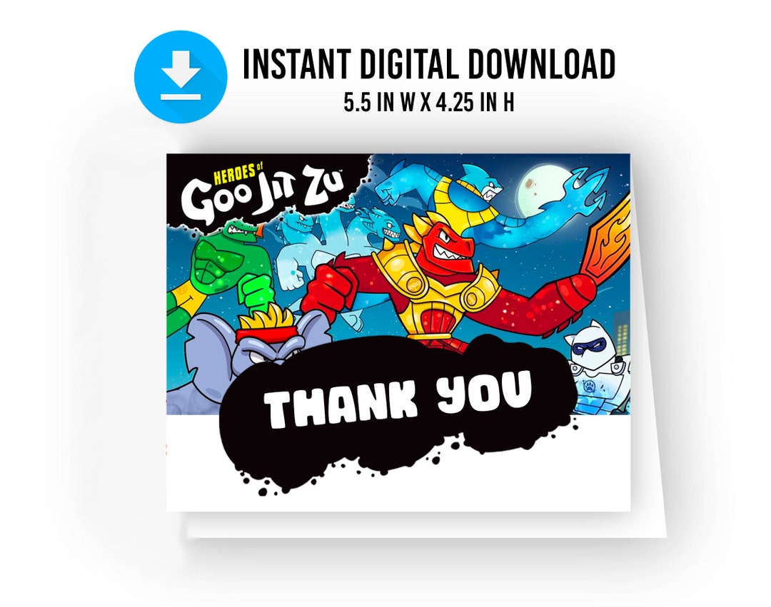 Goo Jit Zu Printable Digital Thank You Card - Etsy