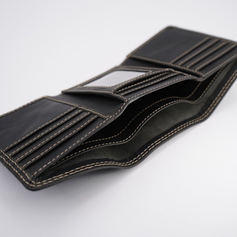 AG Wallets Mens Handmade Distressed Vintage Black Leather - Etsy