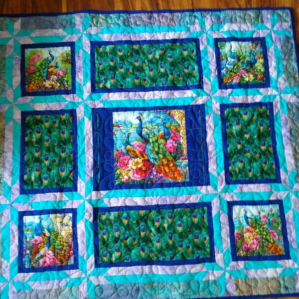 Peacock Quilt - Etsy