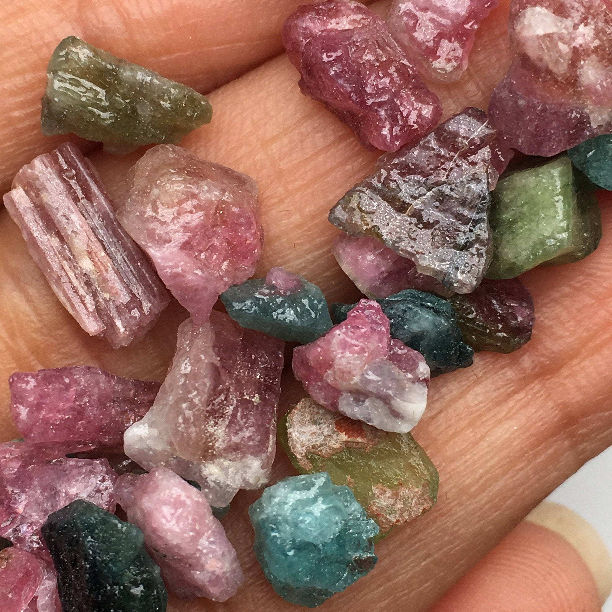 Natural Raw Tourmaline mix Green and Pink Tourmaline Rough healing ...