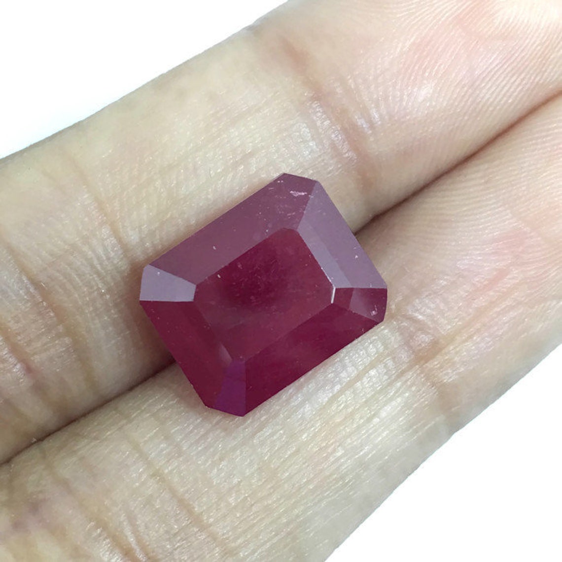 Natural Ruby Emerald Cut Treated 9.92 Ct Faceted Cut Ruby | Etsy