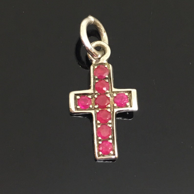 Ruby Cross ~1pc Cross Pendant With Natural Ruby ~ Red Gems Cross ...