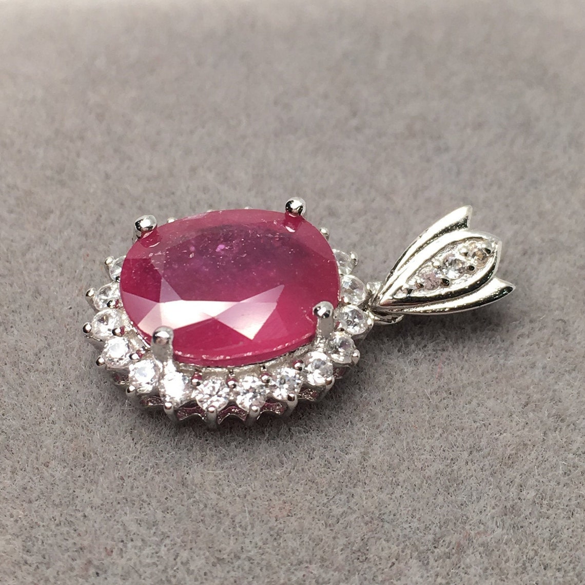 Vintage Style Ruby Pendant Ruby Jewelry Gemstone Pendant - Etsy