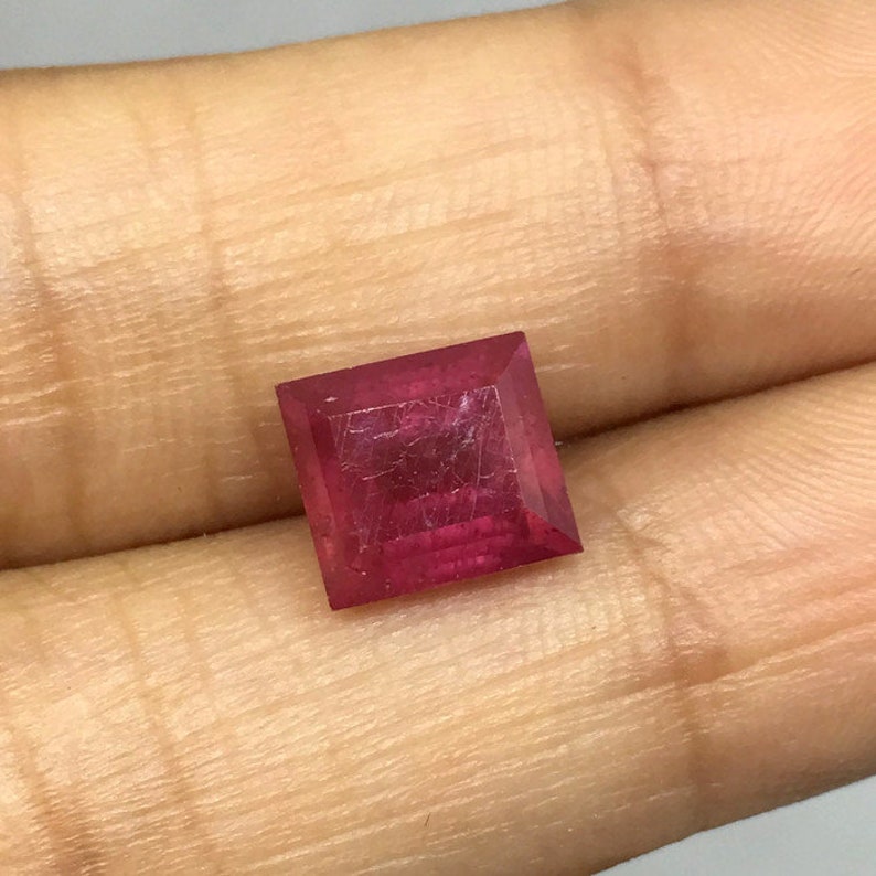 Natural Ruby Treated 3.2 Ct Faceted Cut Ruby Ruby for Your - Etsy