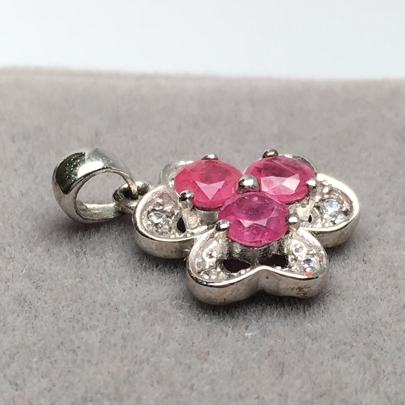 Ruby Pendant Ruby Jewelry Floral Ruby Pendantanniversary - Etsy