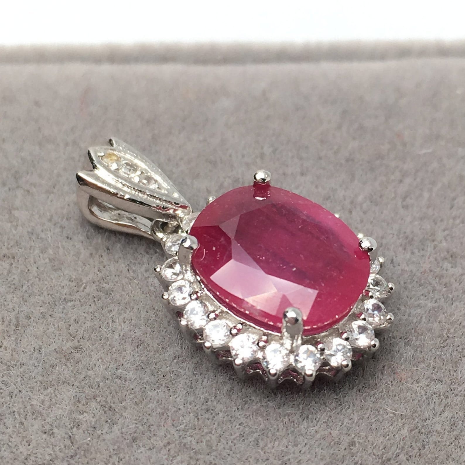 Vintage Style Ruby Pendant~ Ruby Jewelry ~ Gemstone Pendant ~ Oval Cut ...