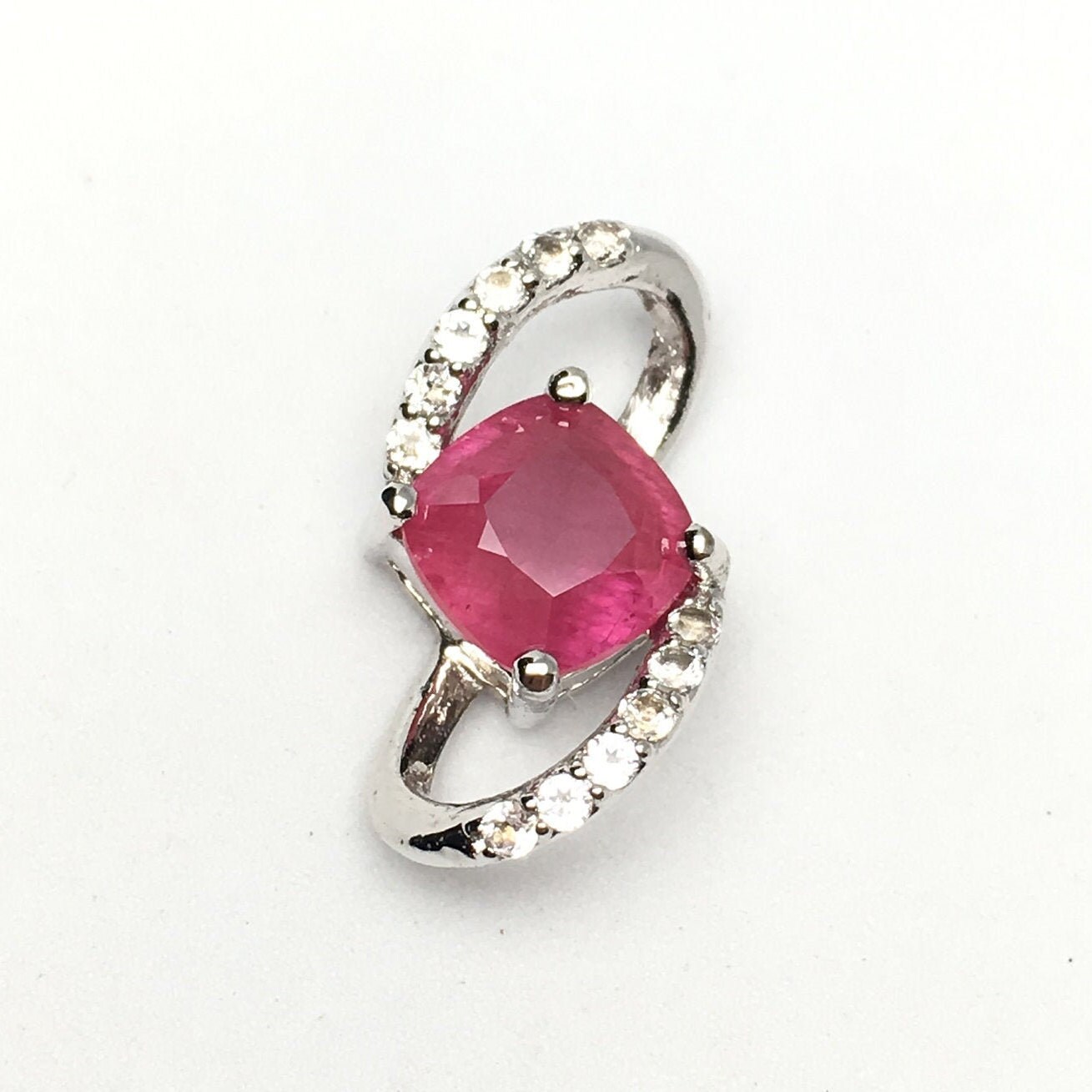Ruby Pendant Ruby Jewelry Cushion Cut Ruby Pendant - Etsy