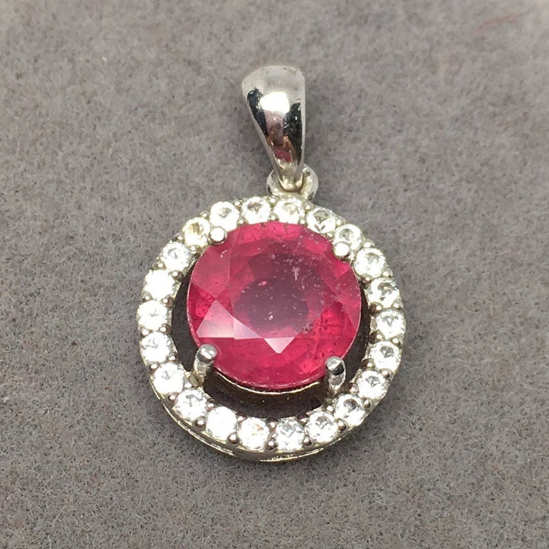 Vintage Style Ruby Pendant Ruby Jewelry beautiful Round Ruby ...