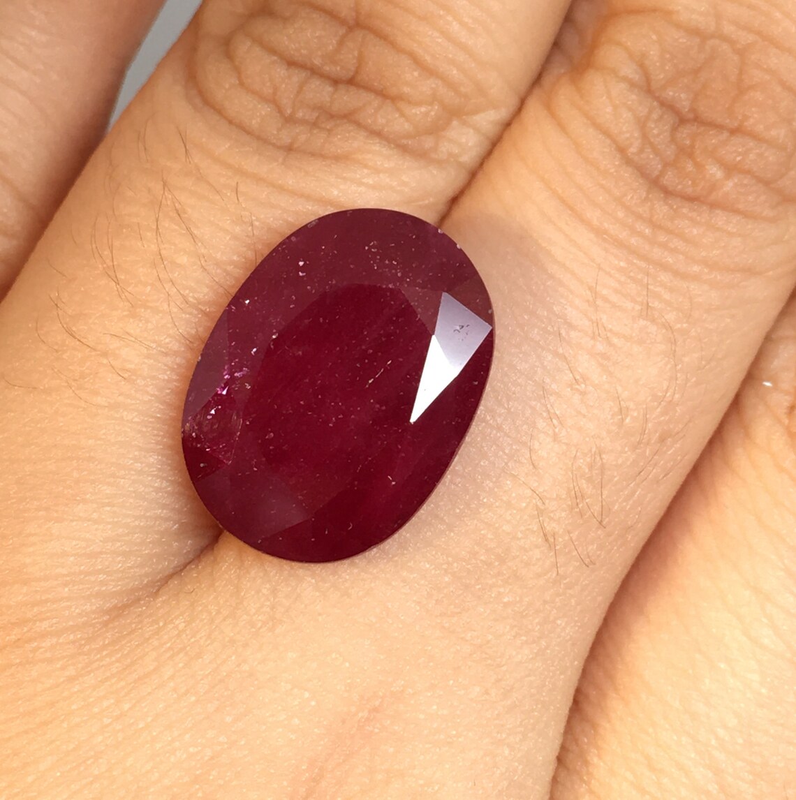 Natural Ruby Oval Shaped Treated Big 12.4 Carat Faceted | Etsy