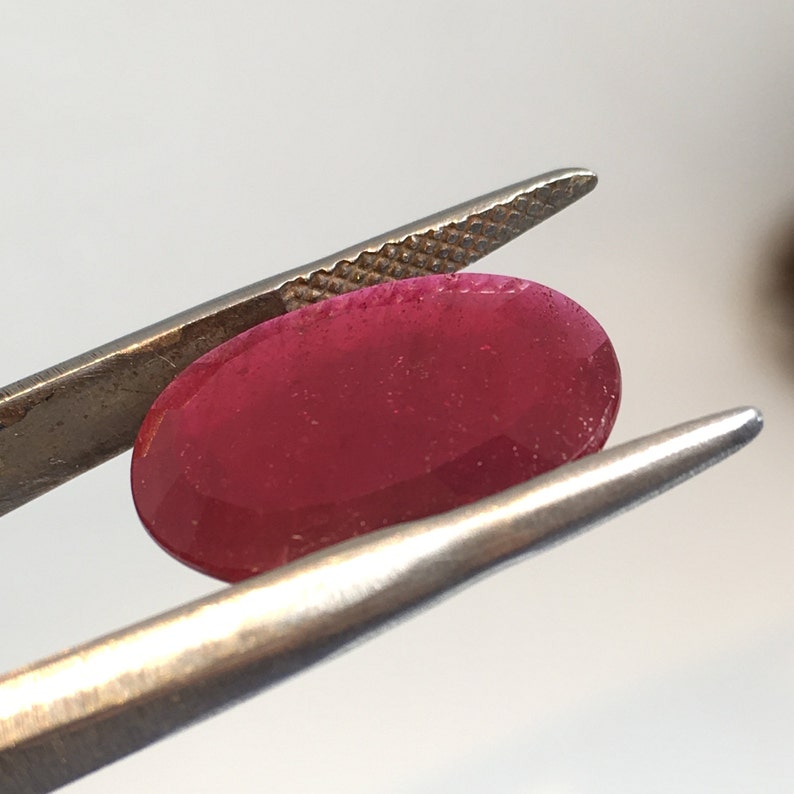 Natural Ruby Oval Shaped Treated Big 6.65 Carat Faceted - Etsy
