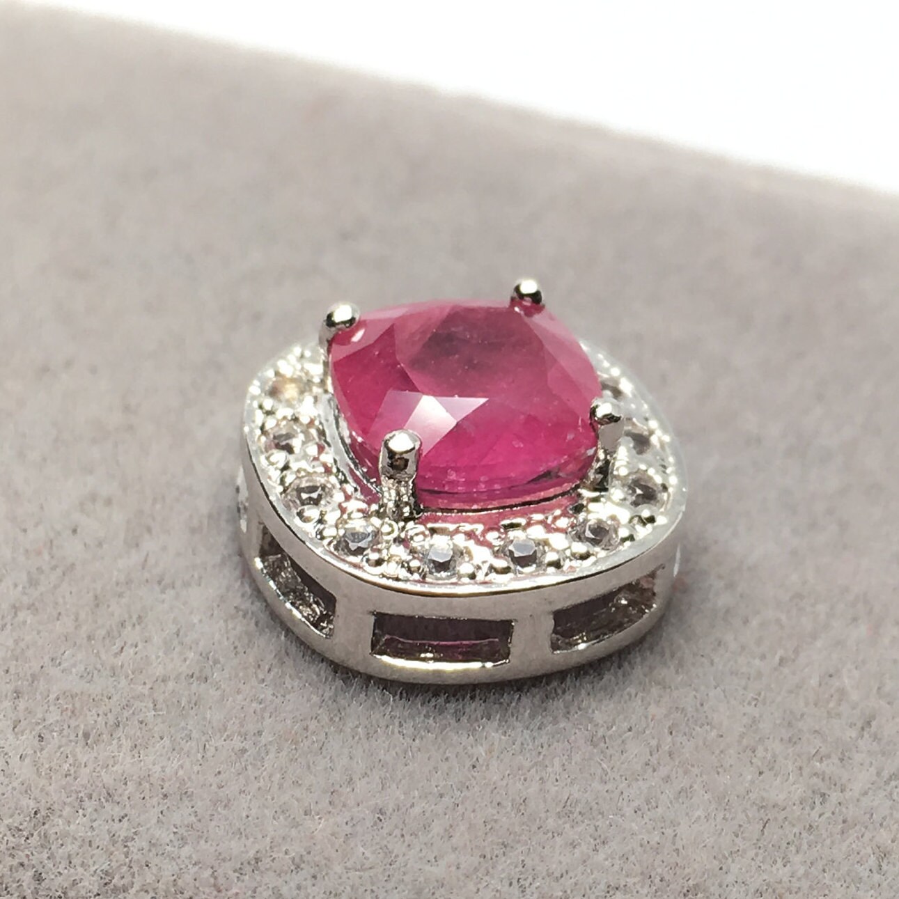 Vintage Style Ruby Pendant Ruby Jewelry Gemstone Pendant Cushion Cut ...