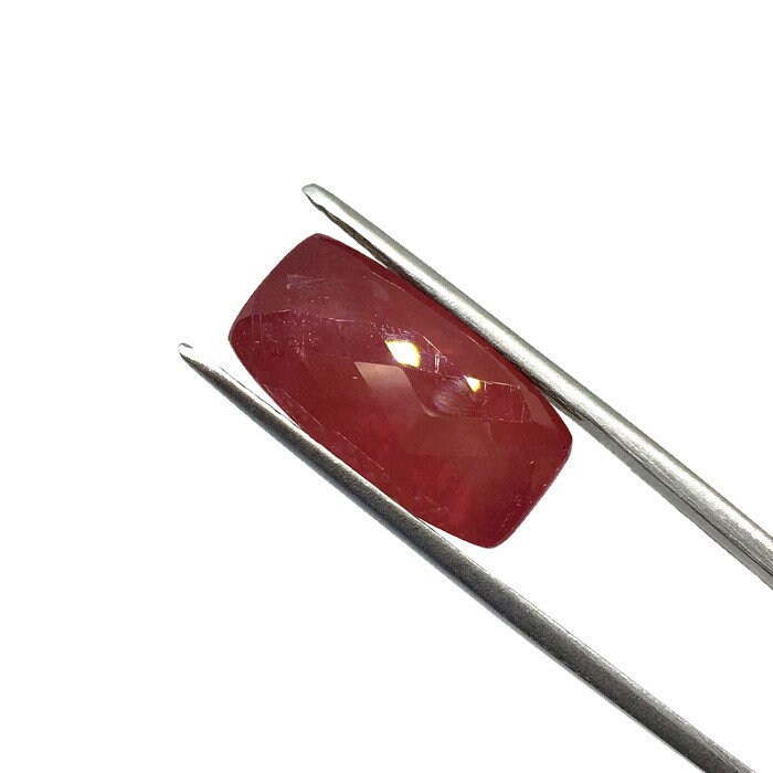 Natural Ruby Long Rectangle Cut Ruby treated 11.30 Ct Faceted Rose Cut ...
