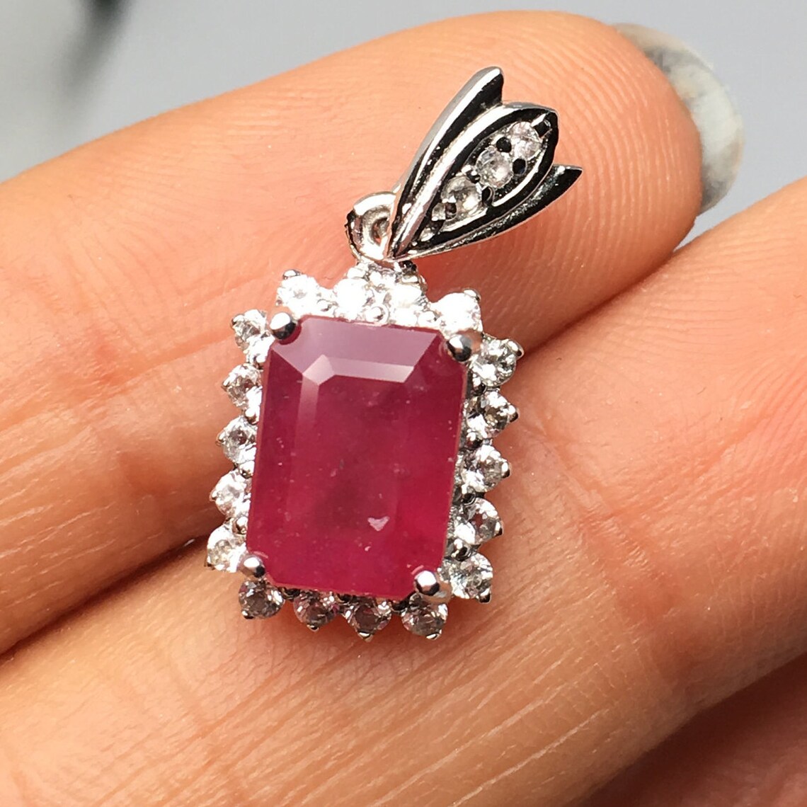 Vintage Style Ruby Pendant Ruby Jewelry Gemstone Pendant - Etsy