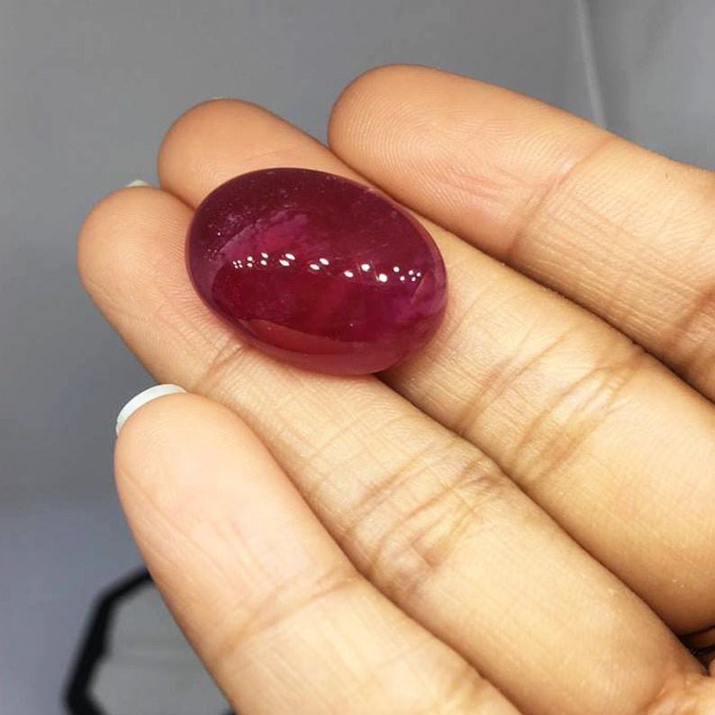 Ruby /treated Ruby/huge Ruby/oval Cabochon Cut/32.91 Ct Size/red Ruby ...