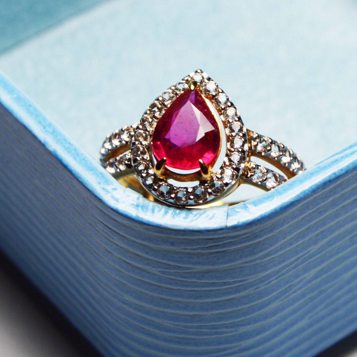 Natural Red Ruby9k Gold Ringpigeon Blood Ruby Ring timeless - Etsy
