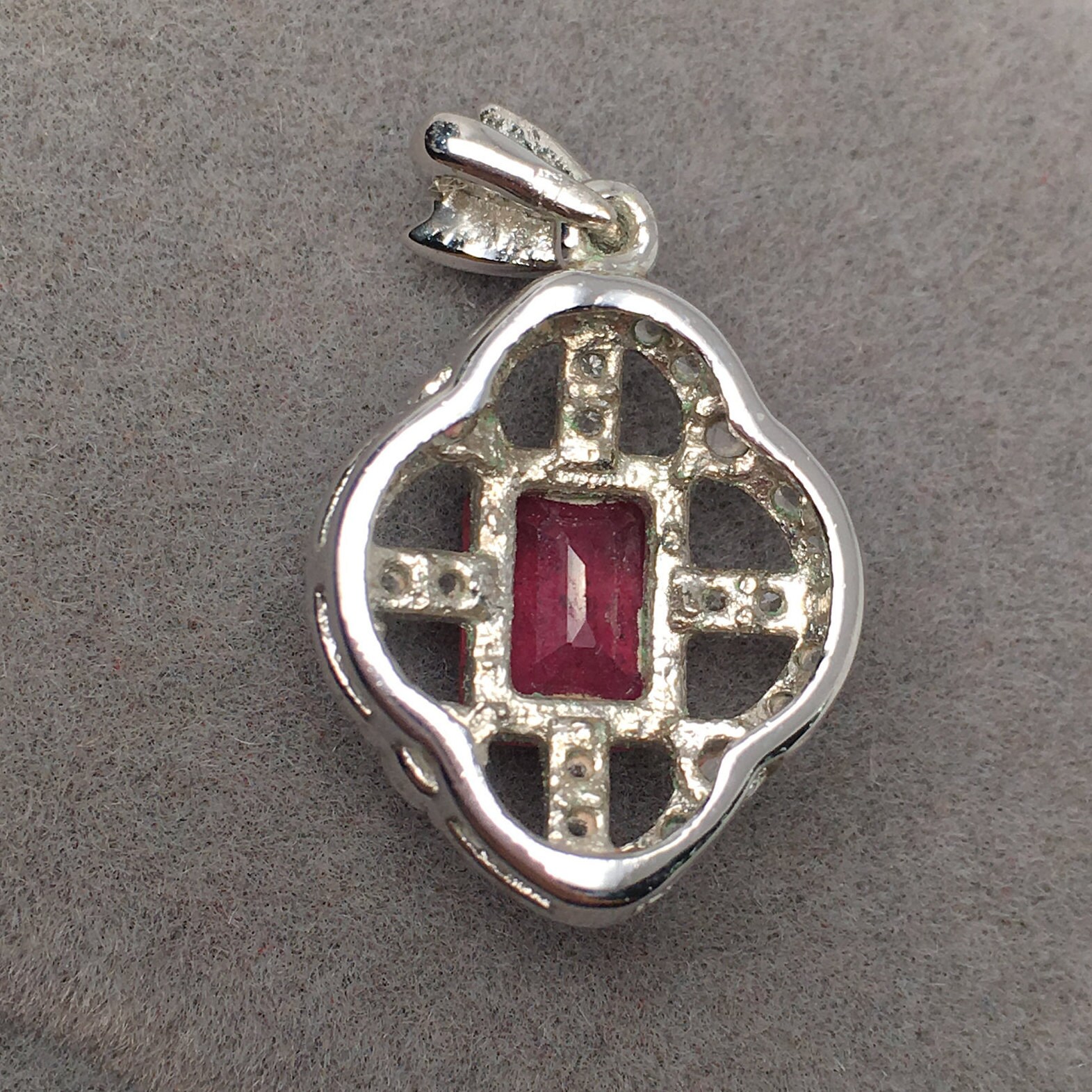 Vintage Style Ruby Pendant Ruby Jewelry Emerald Cut Ruby Pendant ...