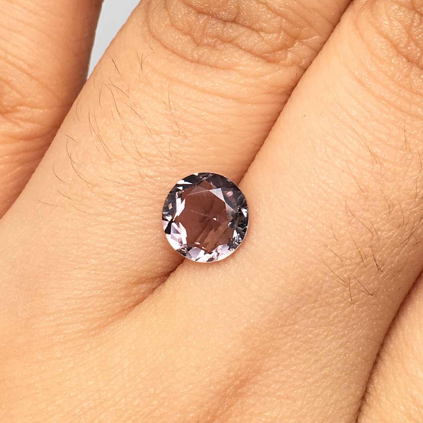 Bi-Color Tourmaline Gray-Pink Tourmaline Round Brilliant Cut | Etsy