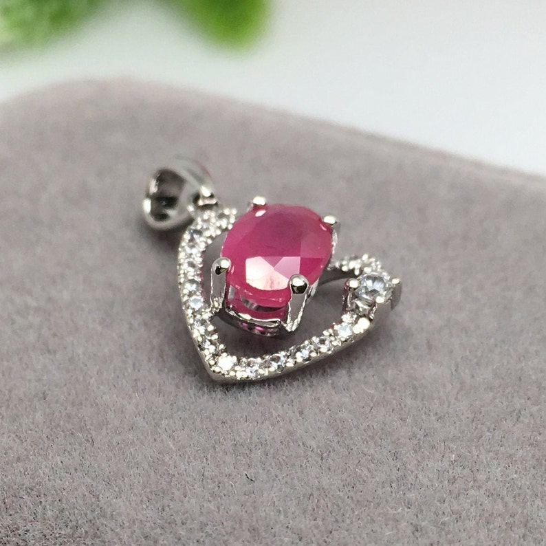 Ruby Pendant Ruby Jewelry Heart Shape Pendant beautiful Ruby ...