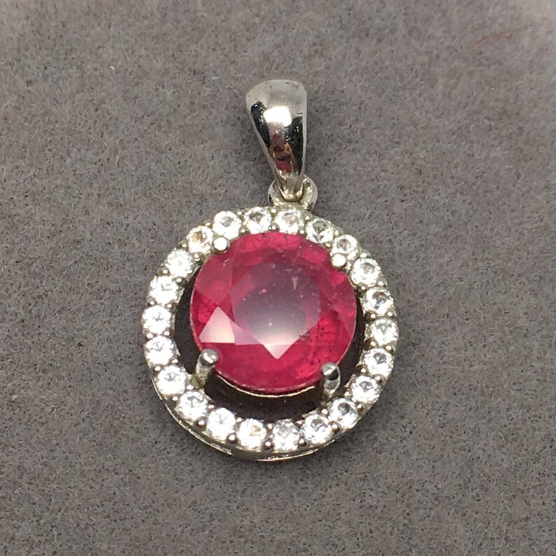 Vintage Style Ruby Pendant Ruby Jewelry beautiful Round Ruby - Etsy