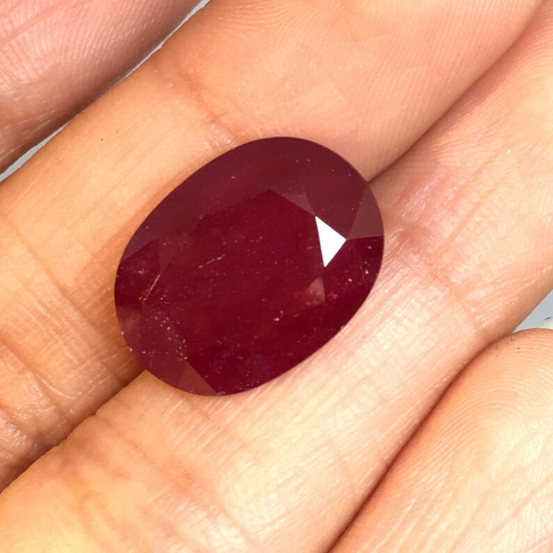 Natural Ruby Oval Shaped Treated Big 12.4 Carat Faceted - Etsy