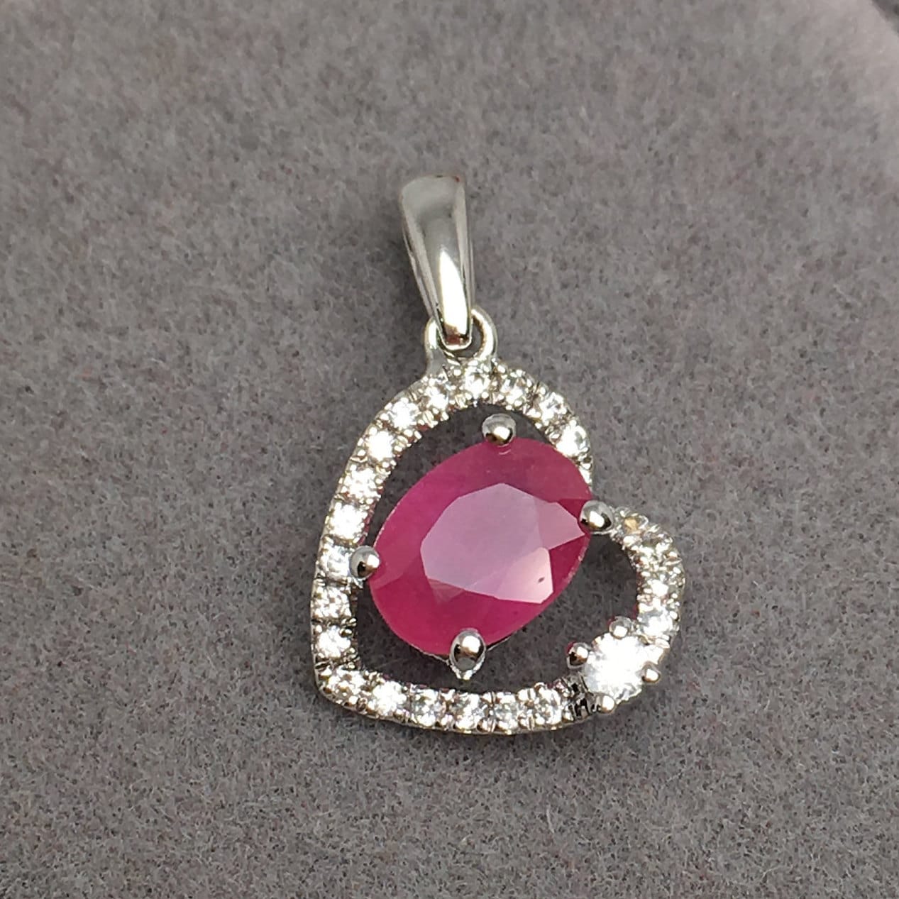 Ruby Pendant Ruby Jewelry Heart Shape Pendant beautiful Ruby ...