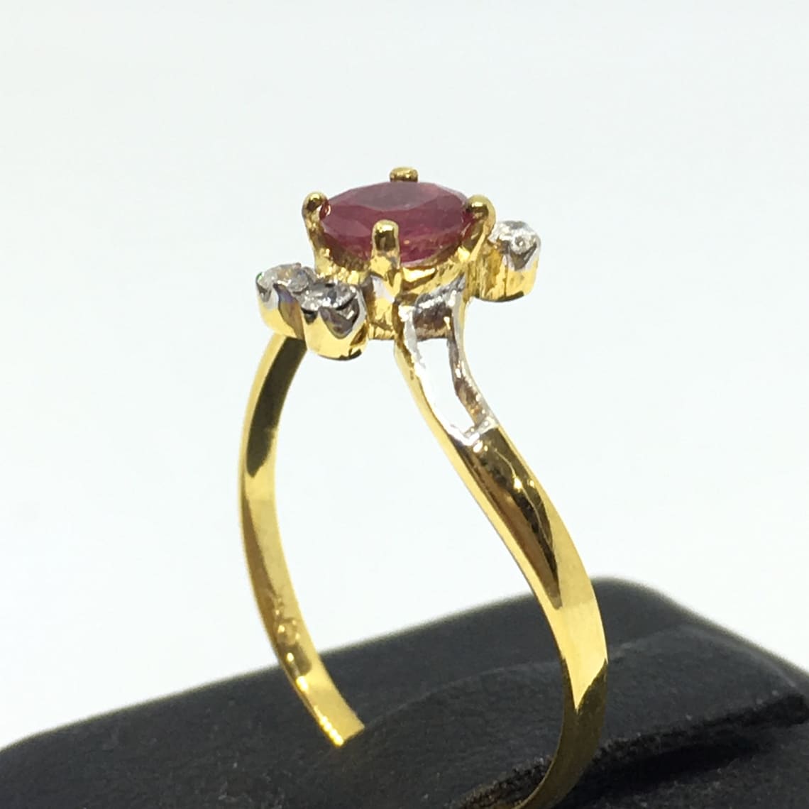 Natural red ruby Solid 9K gold ring Ruby Oval Shaped Ring | Etsy