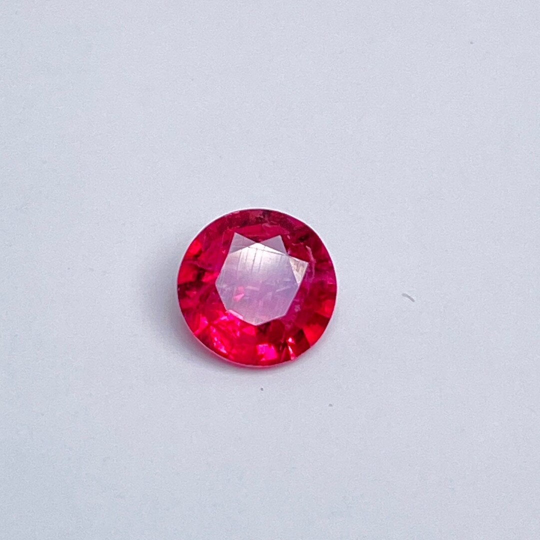 Natural Burmese Ruby~0.68 Ct Natural Pinkish Red Ruby ~round Shape ...