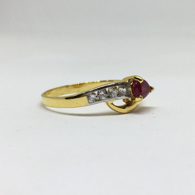 Natural Red Ruby solid 9K Gold Ring ruby Pear Shaped Ring | Etsy