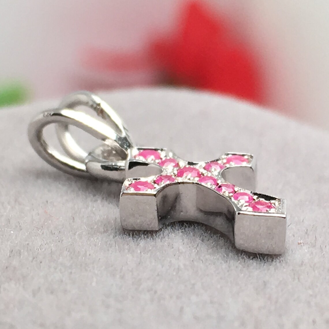 Ruby Cross Cross Pendant With Natural Ruby Red Gems Cross - Etsy