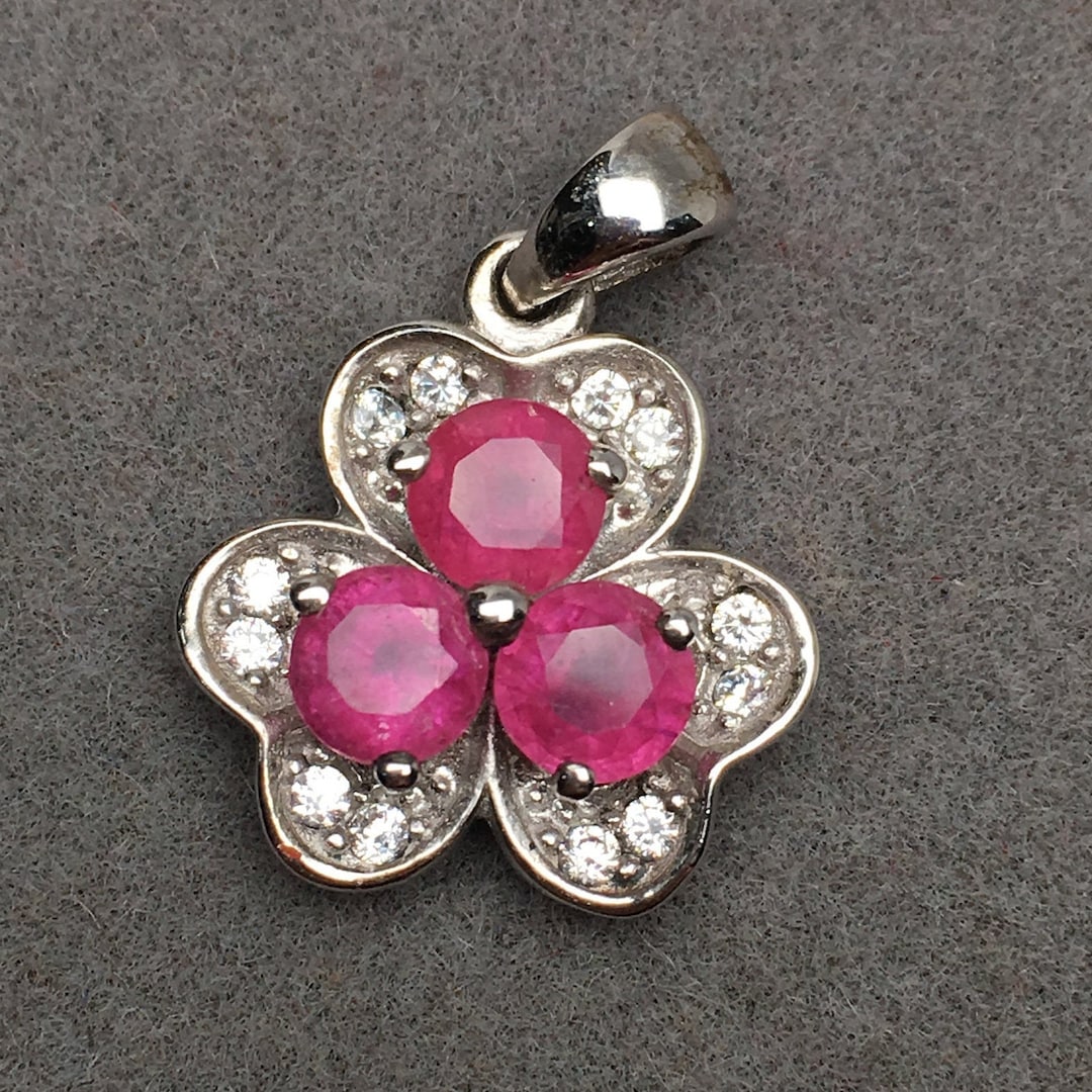 Ruby Pendant ~ Ruby Jewelry ~ Floral Ruby Pendant~anniversary Gift ...
