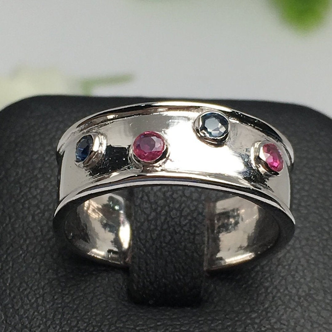 Natural Ruby Unisex Ring ~ Multistone Jewelry ~unisex Jewelry ...