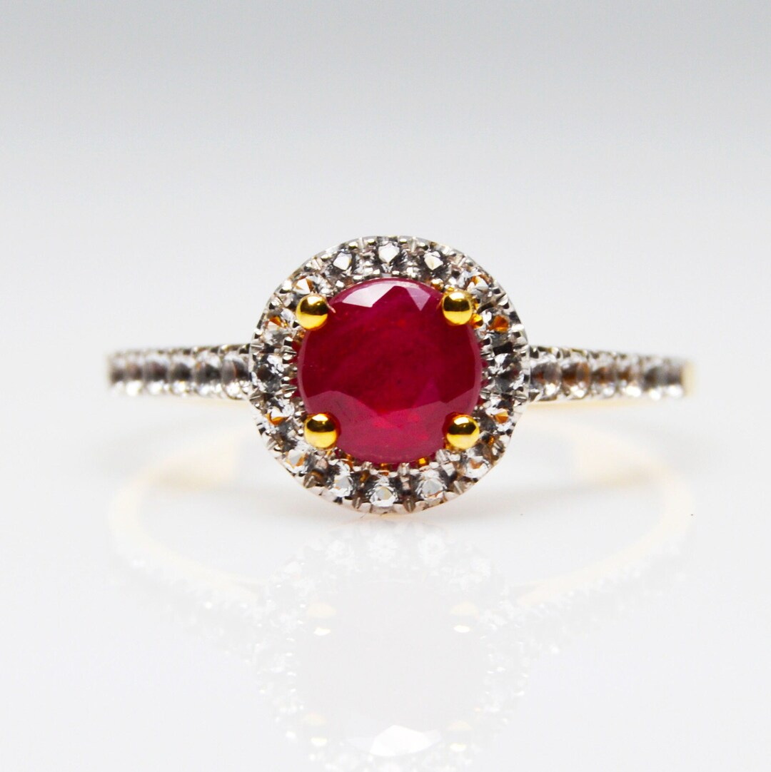 Natural Ruby Wedding Engagement Ring~natural Red Ruby ~gemstone Jewelry ...