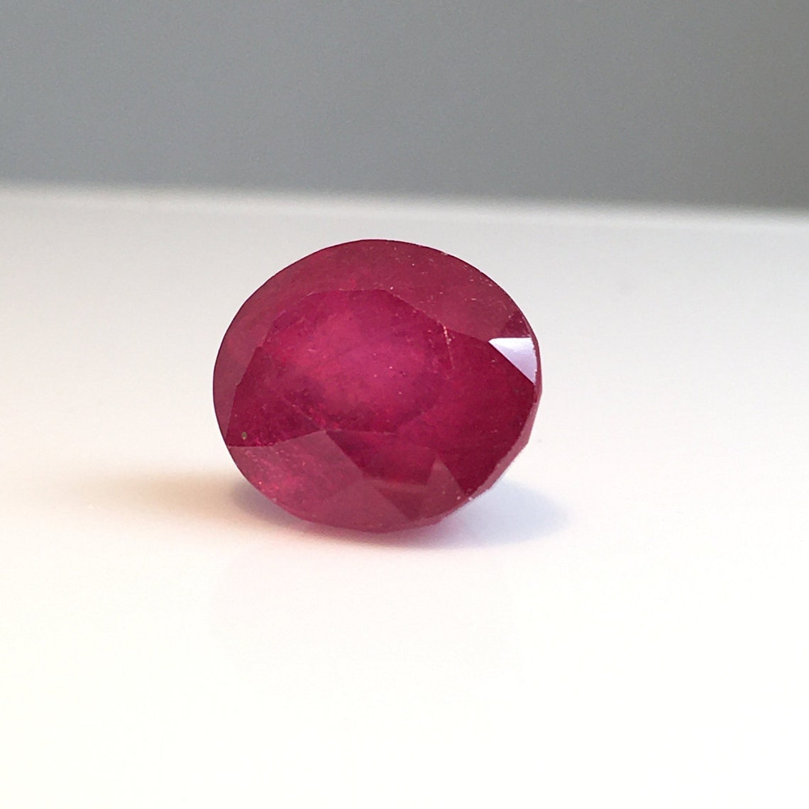 Natural Ruby Oval Shaped Treated Big 7.50 Carat Faceted | Etsy
