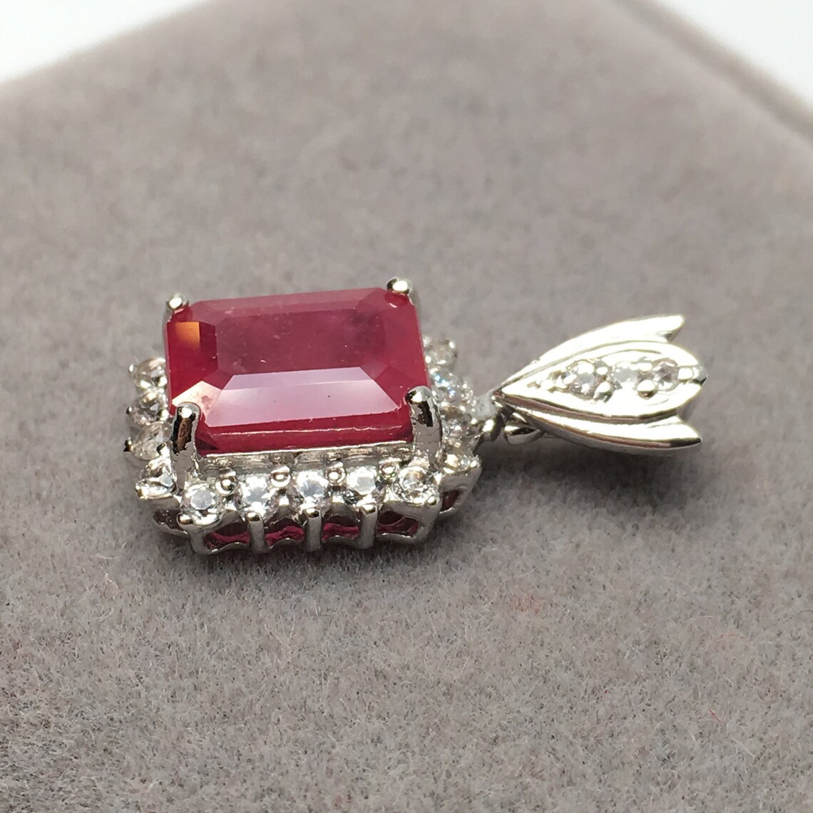 Vintage Style Ruby Pendant Ruby Jewelry Gemstone Pendant - Etsy