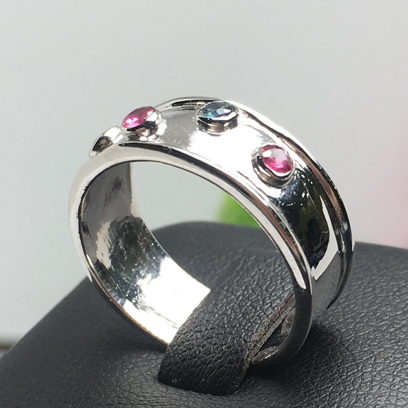 Natural Ruby Unisex Ring Multistone Jewelry unisex Jewelry - Etsy