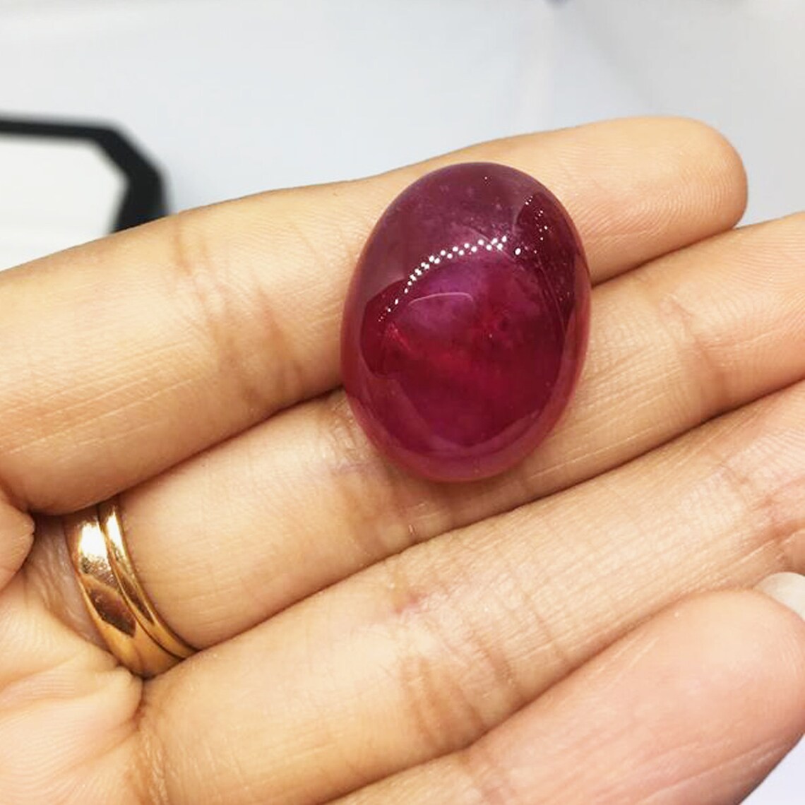 Ruby /treated Ruby/huge Ruby/oval Cabochon Cut/32.91 Ct Size/red Ruby ...