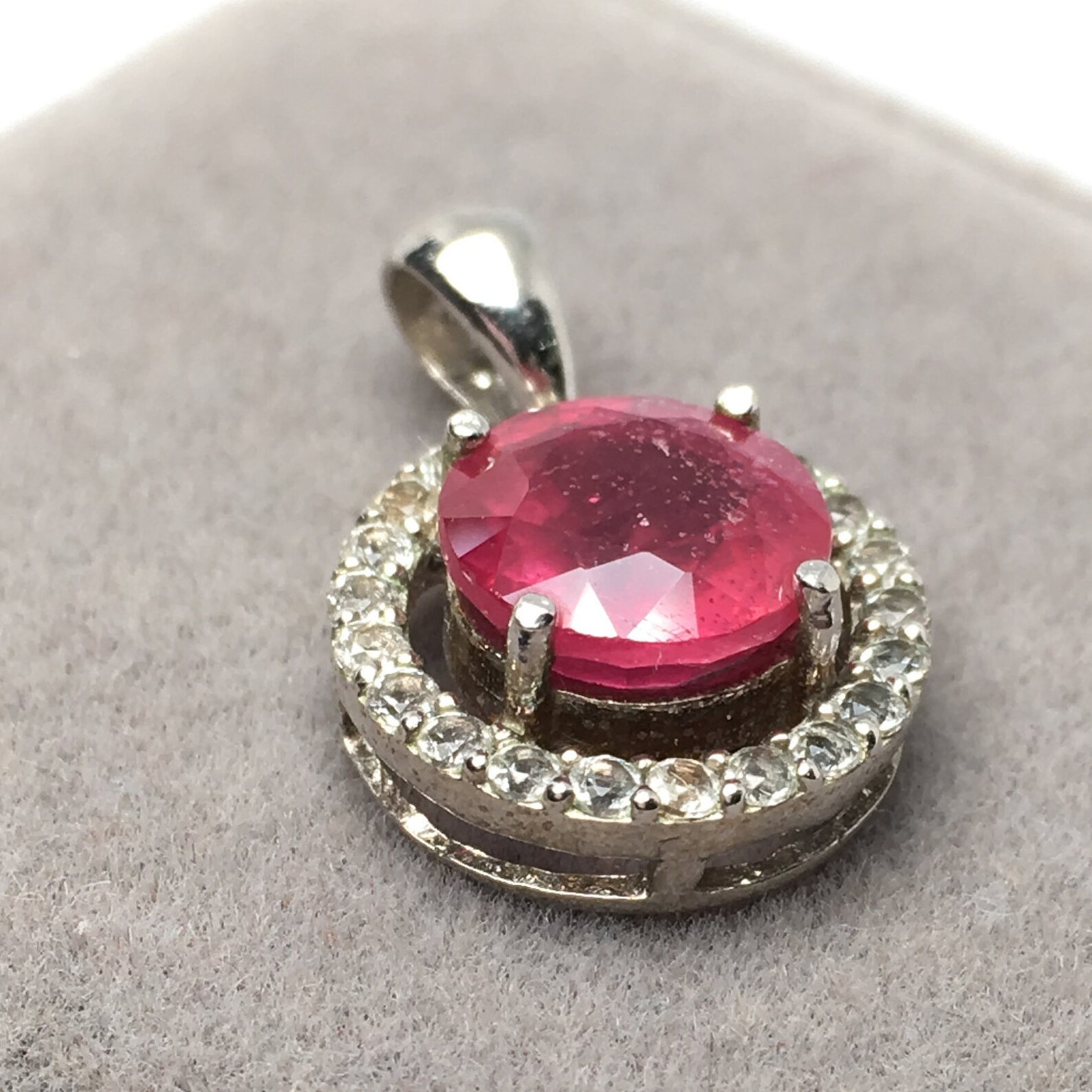 Vintage Style Ruby Pendant Ruby Jewelry beautiful Round Ruby ...