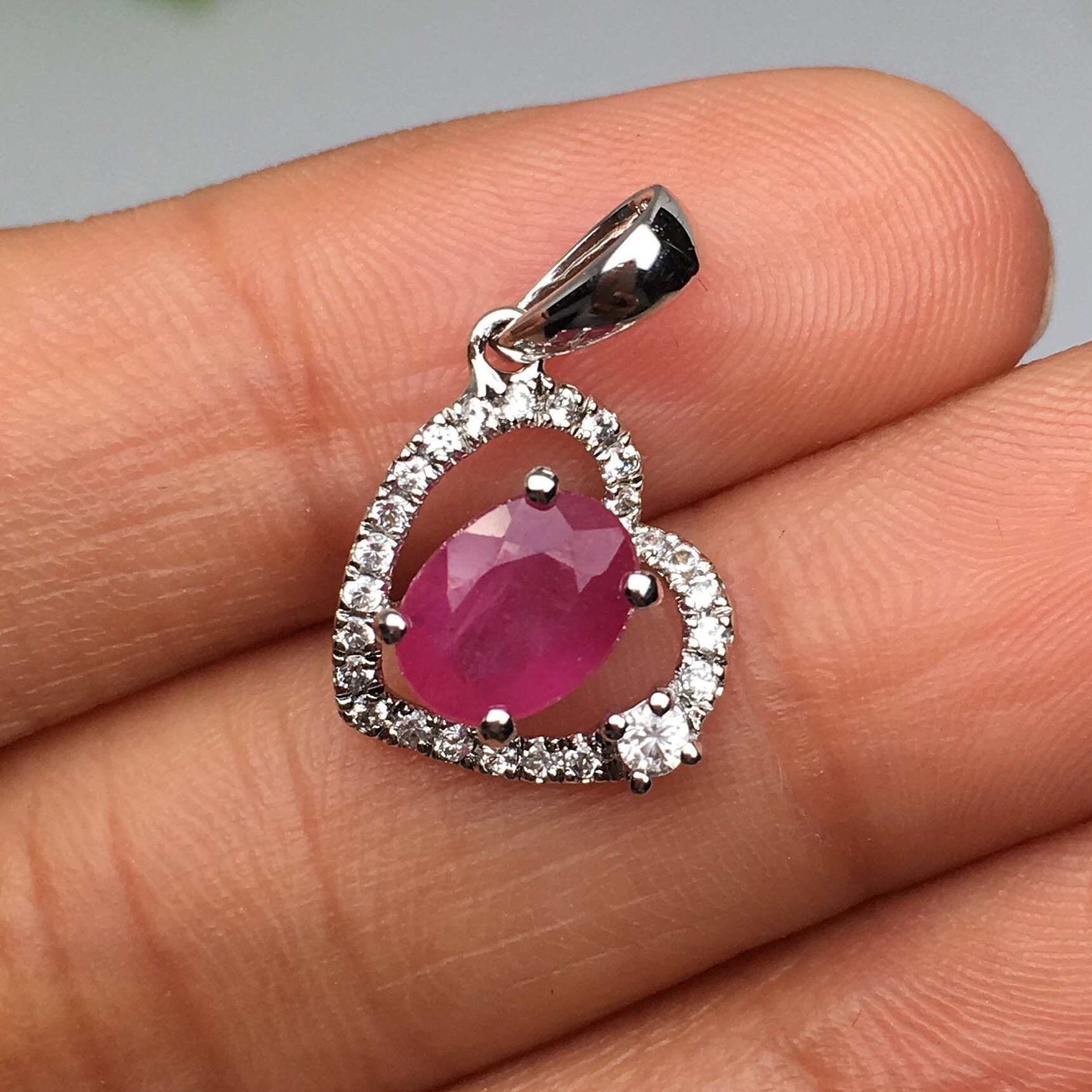 Ruby Pendant Ruby Jewelry Heart Shape Pendant beautiful Ruby ...