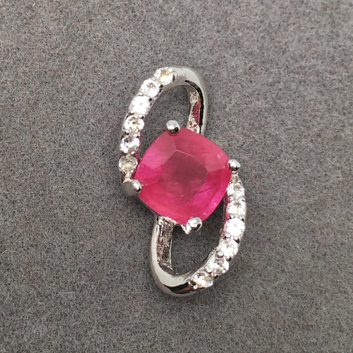 Ruby Pendant Ruby Jewelry Cushion Cut Ruby Pendant - Etsy